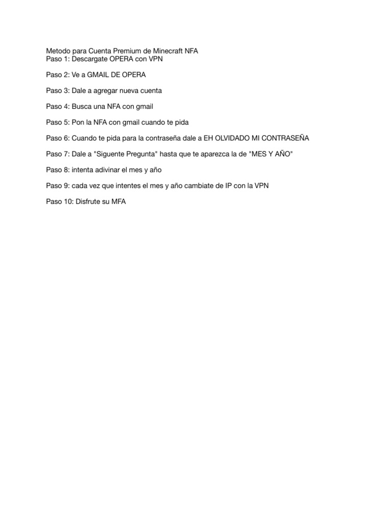 Metodo MFA Minecraft Premiun.-1-1 | PDF | Informática