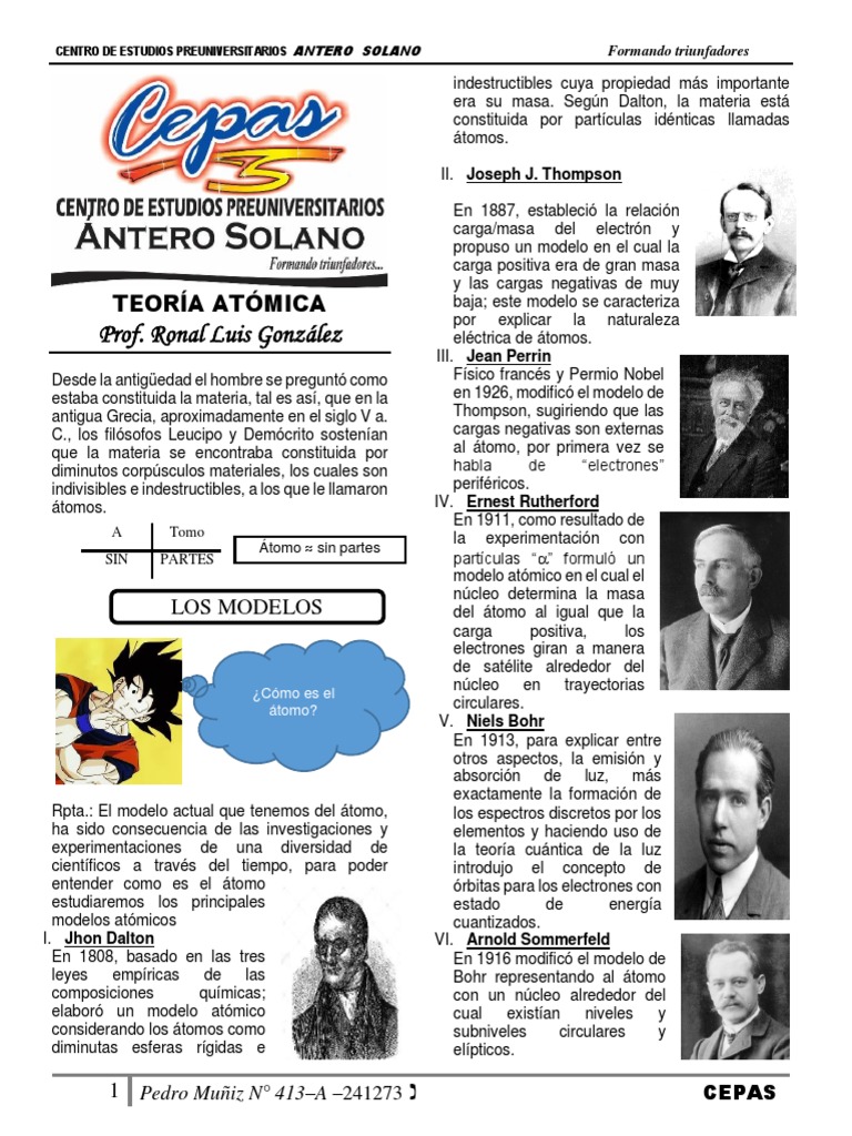 Teoria Atomica | PDF | Átomos | Núcleo atómico