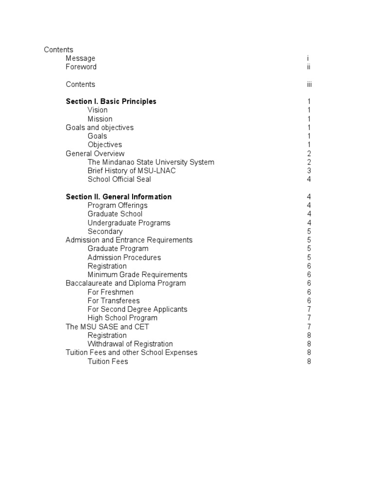 Section I. Basic Principles | PDF | University And College Admission | Graduate School