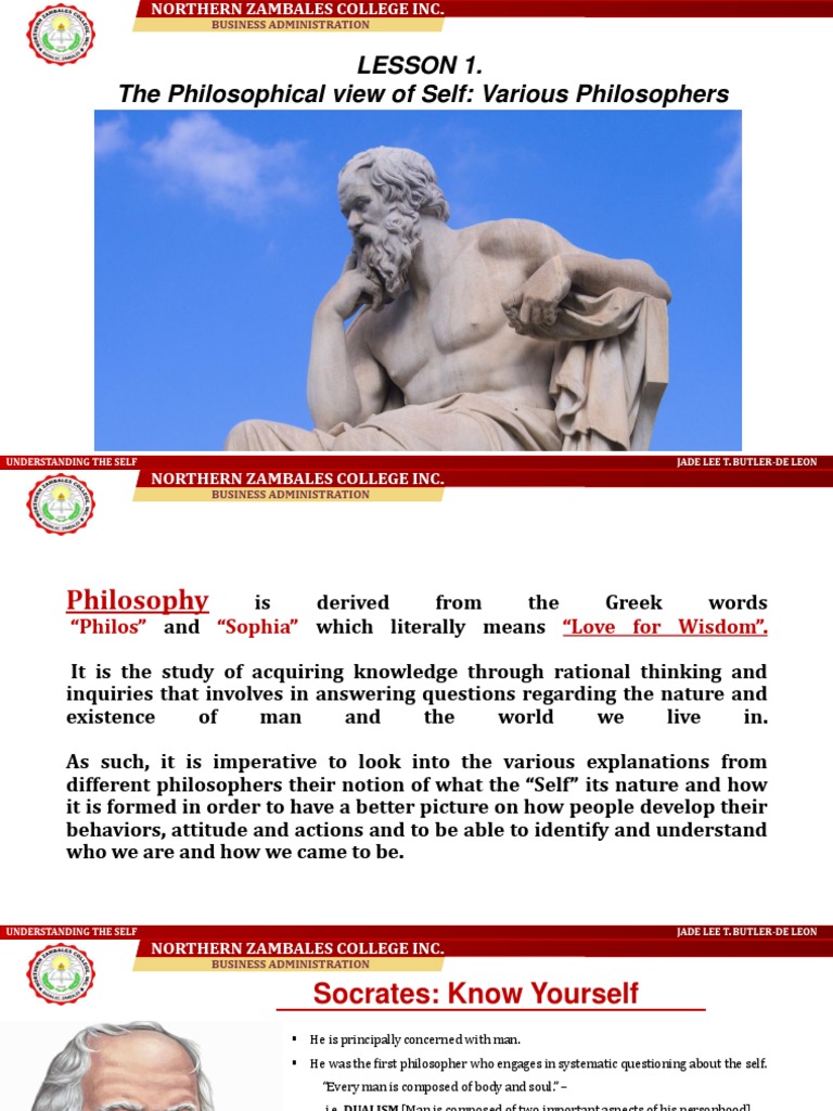 Understanding The Self LESSON 1. | PDF | Id | Soul