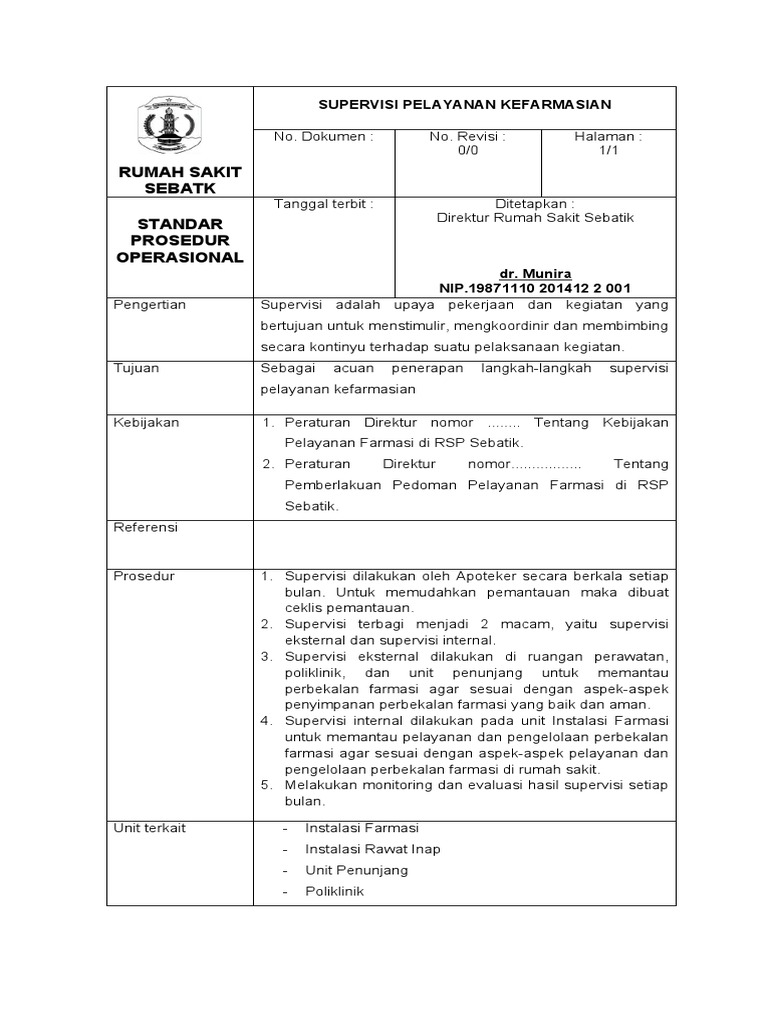 Supervisi Pelayanan Kefarmasian RSP Sebatik | PDF | Kesehatan Holistik
