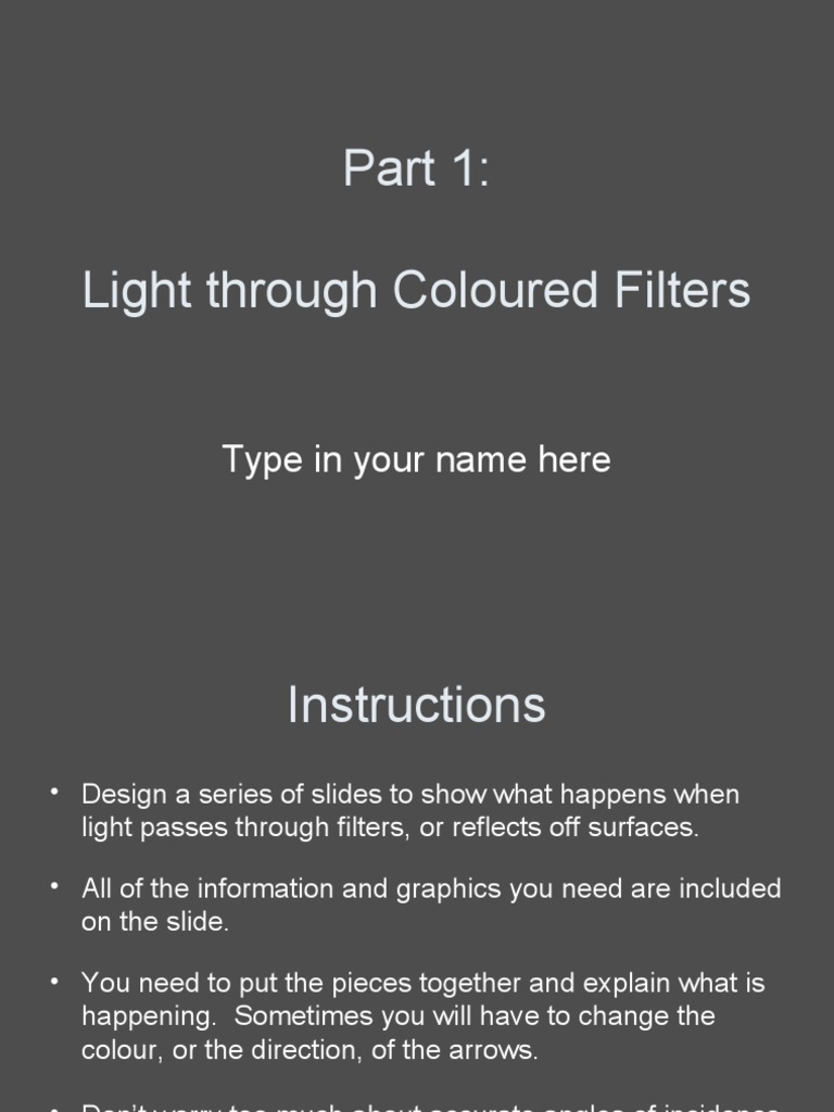 Light Behavior with Color Filters | PDF | Color | Optical Filter