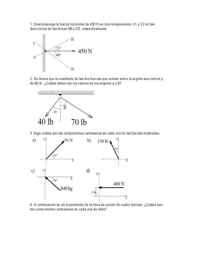 Ejercicios 02 | PDF | Vector Euclidiano | Tensión (Física)