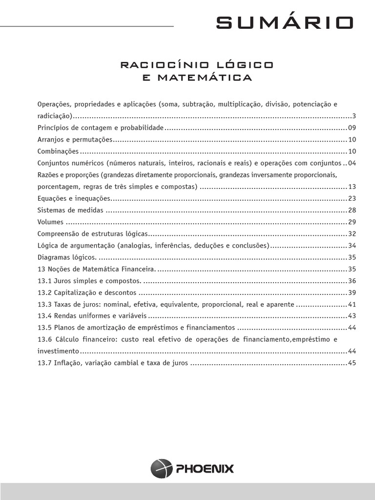 02 Raciocínio Logico e Matematica | PDF | Conjunto (Matemática) | Números