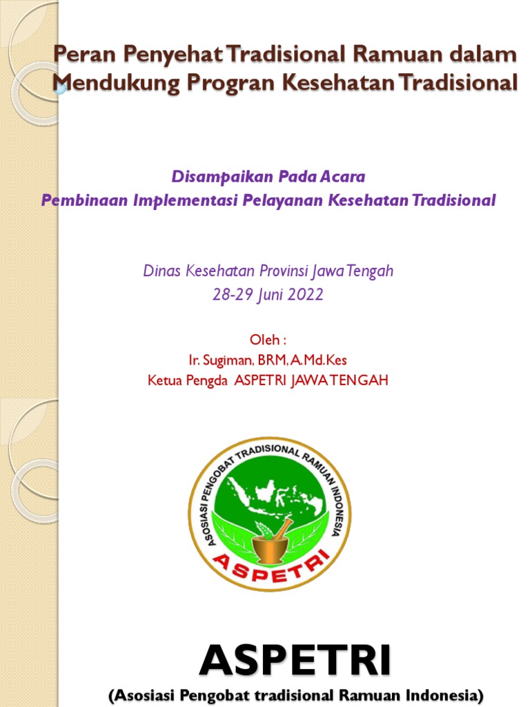 Peran ASPETRI dalam Kesehatan Tradisional | PDF