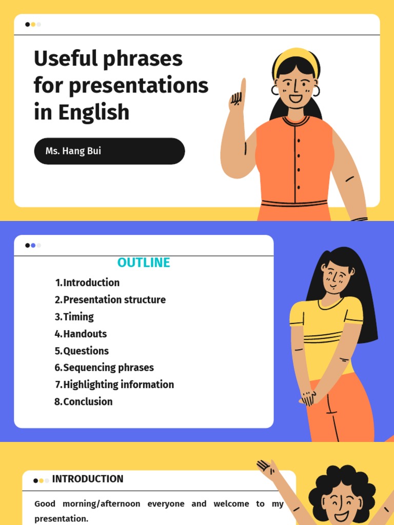 Essential Phrases for School Presentations | PDF | Human Communication