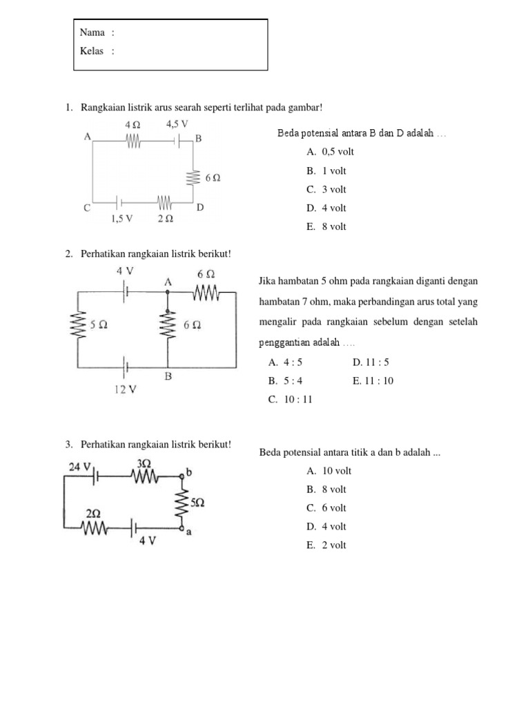 Ulangan Listrik Dinamis | PDF