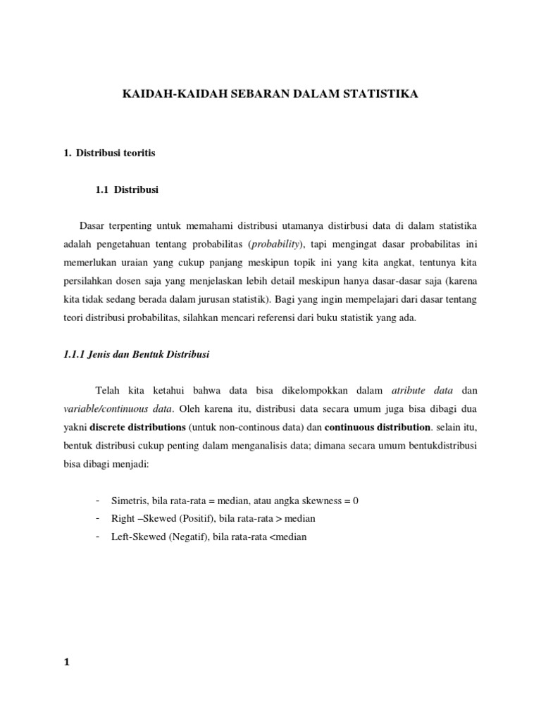 Kaidah Sebaran Dalam Statistika | PDF | Kajian Bahasa Asing