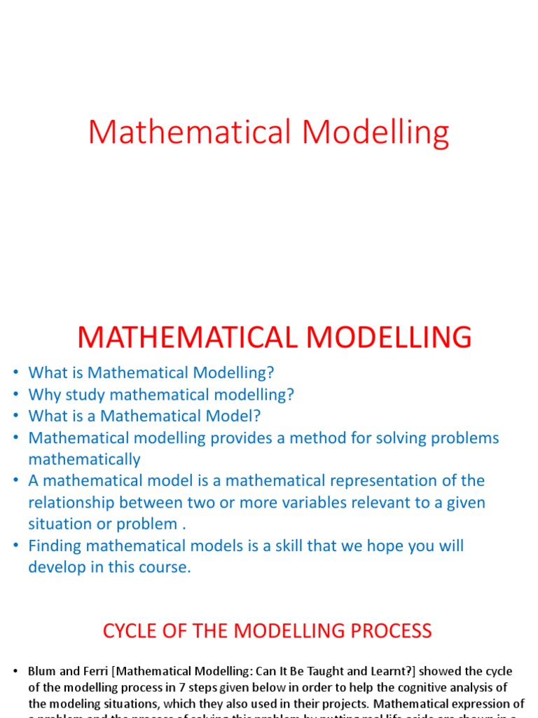 Mathematical Modelling for Students | PDF | Logarithm | Mathematical Model