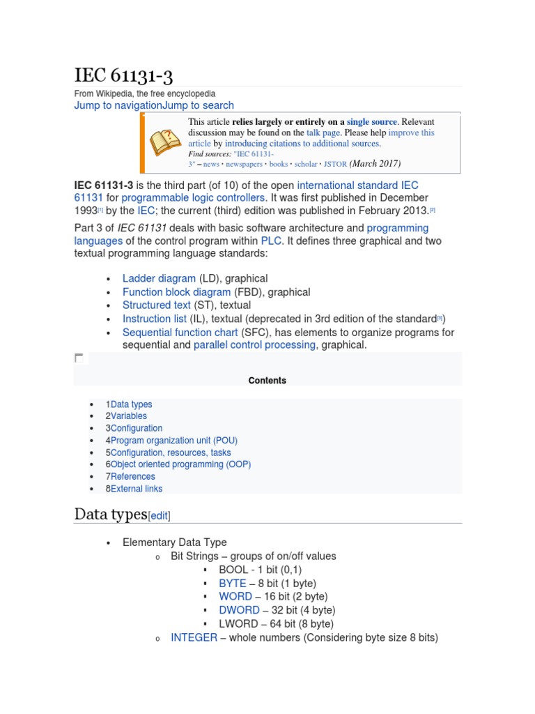 IEC 61131-3 Standard | PDF | Data Type | String (Computer Science)