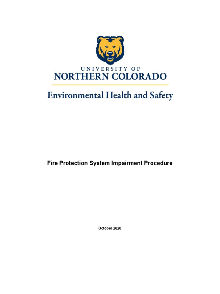 Fire Protection System Impairment Procedure: October 2020 | PDF | Fire ...