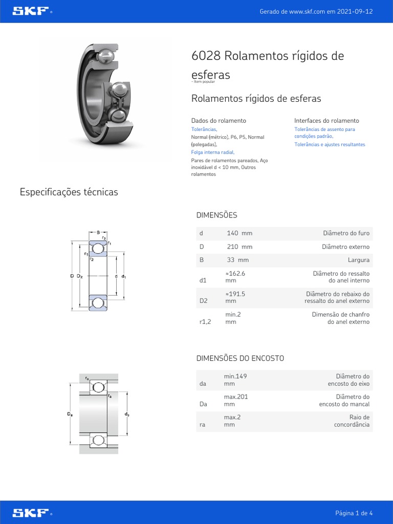 6028 Rolamentos rígidos de esferas_20210912 | PDF | Software de ...