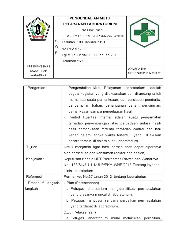 Mengendalikan Mutu Pelayanan Laboratorium | PDF