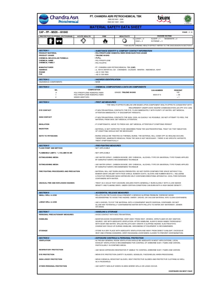 SDS RESIN 0000005872-MSDS-HI10HO | PDF | Combustion | Burn