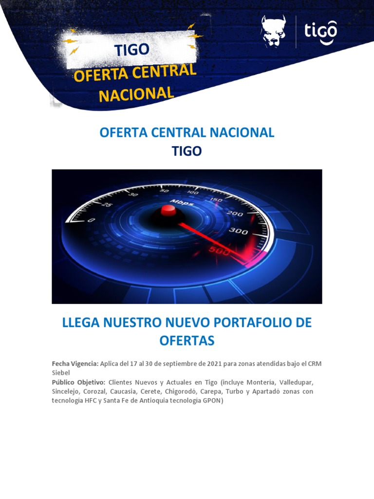 Oferta Central Nacional Tigo | PDF | Streaming Media | Televisión