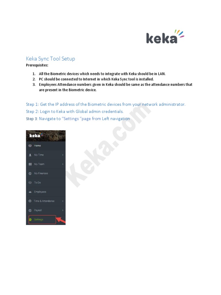 A Step-by-Step Guide to Integrating Biometric Devices with the Keka Attendance Sync Tool | PDF ...