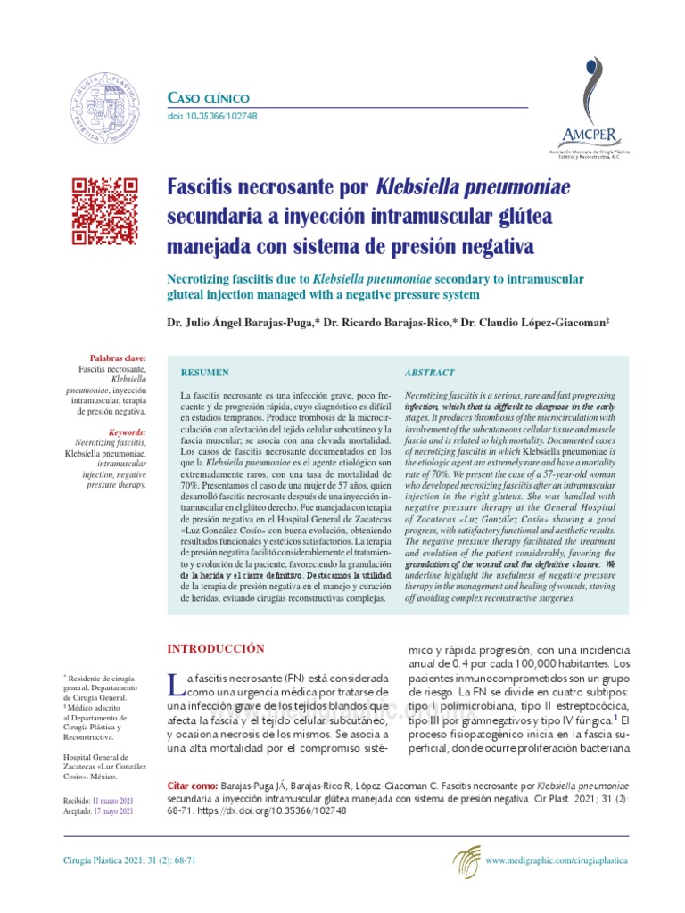 Fascitis Necrosante y Terapia de Presión | PDF | Herida | Cicatrización ...