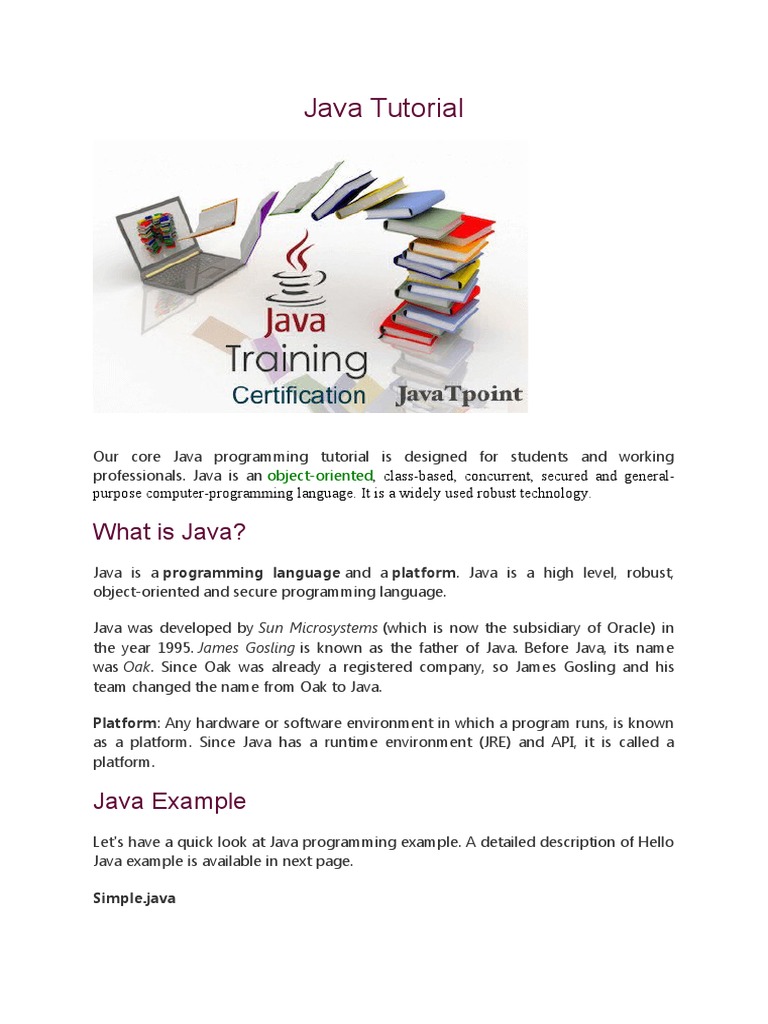 Java Tutorial | PDF | Java Virtual Machine | Java (Software Platform)
