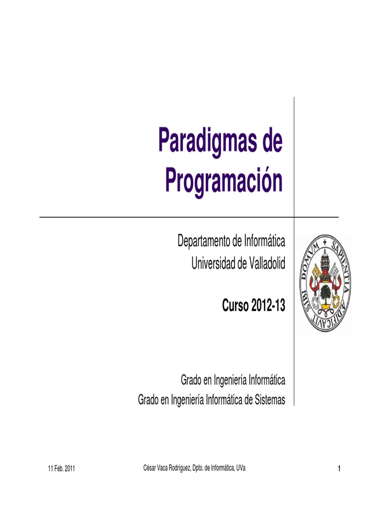 Intro Paradigmas PLyF Páginas 1 14 | PDF | Programacion Funcional | Paradigmas de programación