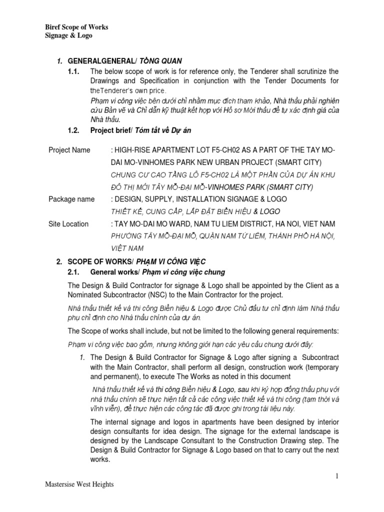 Scope of works - Signage Logo - 15-12-2021 (Final) | PDF