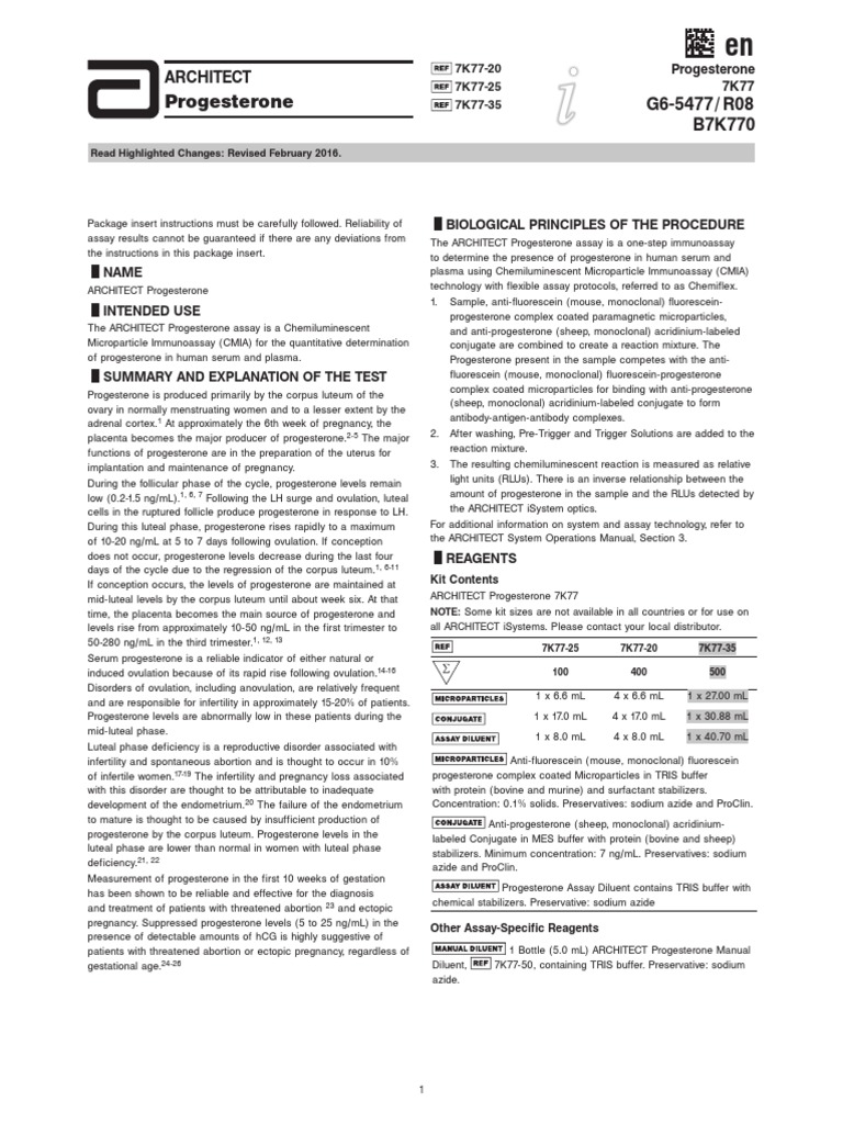 Progresterone Assay Insert | PDF | Menstrual Cycle | Blood Plasma