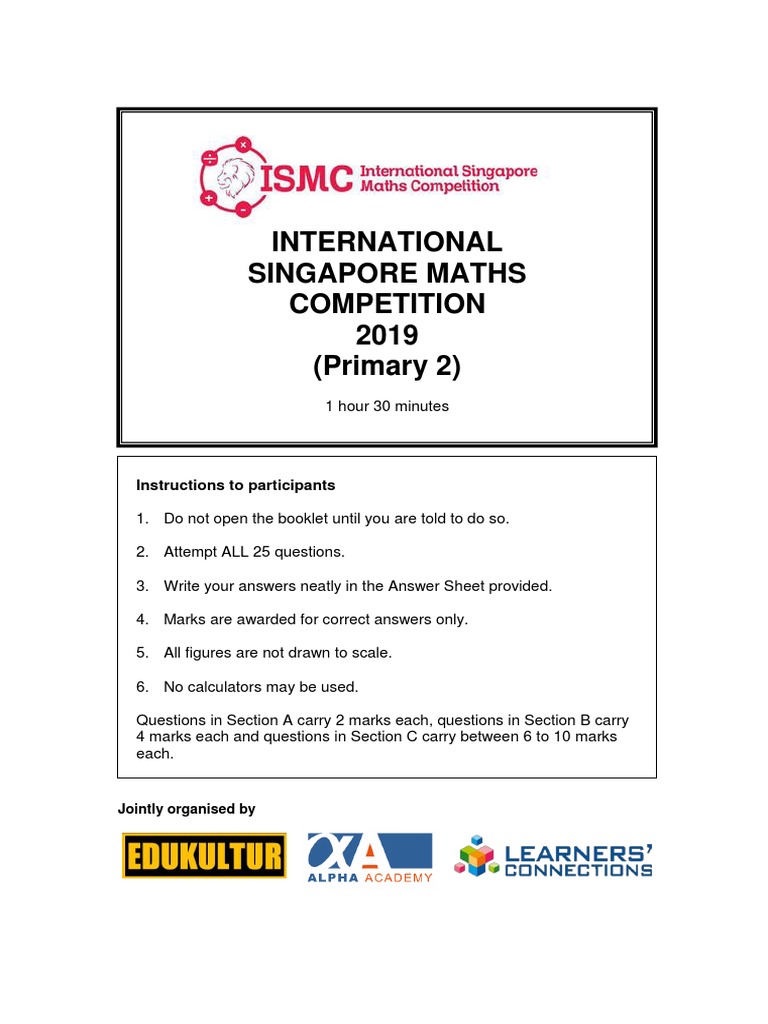 International Singapore Maths Competition 2019 (Primary 2 ...