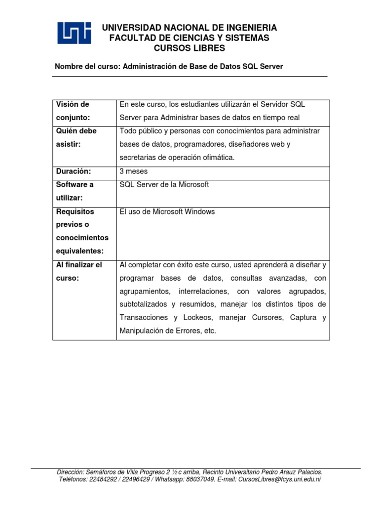 Administracion De Base De Datos Sql Server Pdf Servidor Sql De Microsoft Bases De Datos