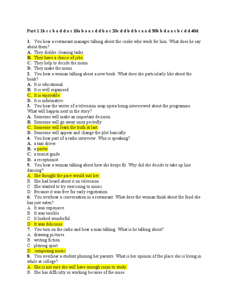 Listening Test Questions and Answers | PDF | Dolphin | Physics