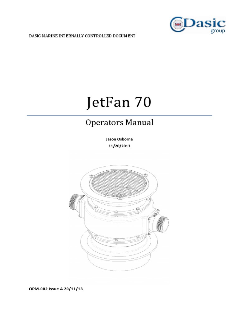 Hydro Blowers - OPM-002 - A - JetFan 70 Operators Manual | PDF | Screw ...
