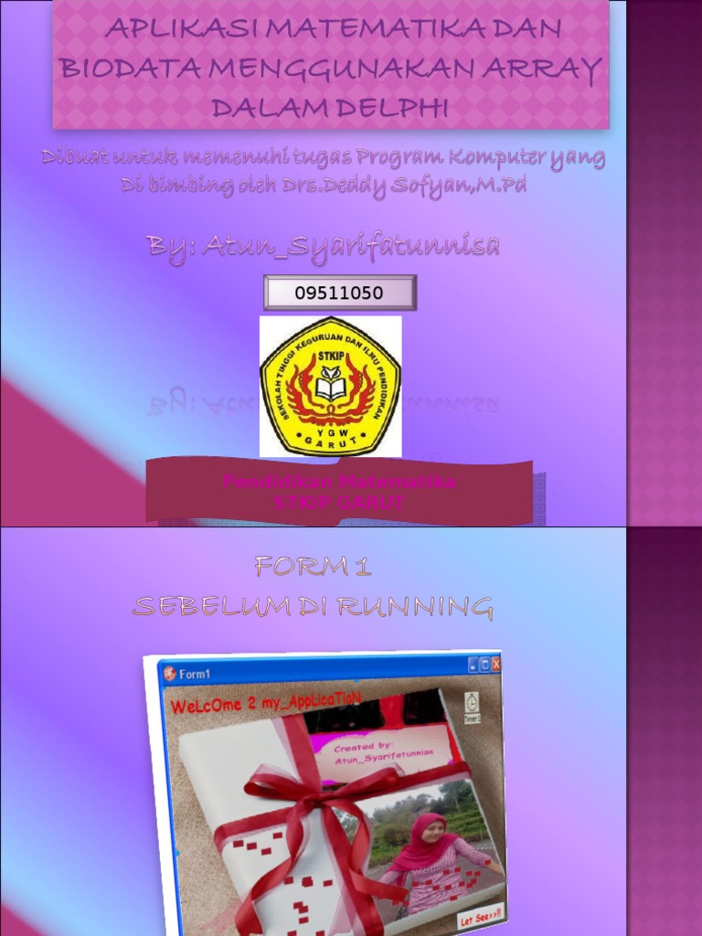 Aplikasi Matematika Dan Biodata Dalam Delphi Pdf Pemrograman Komputer Rekayasa Perangkat Lunak 