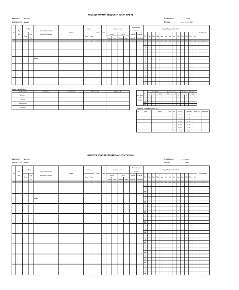 Form Kohort Kusta (1) Liska | PDF
