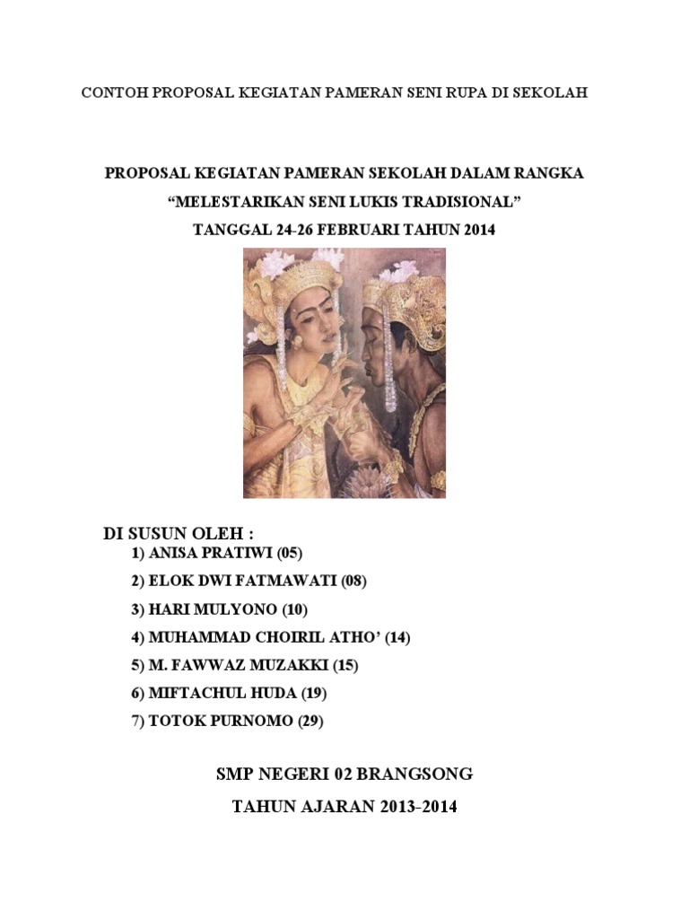 Contoh Proposal Kegiatan Pameran Seni Ru | PDF