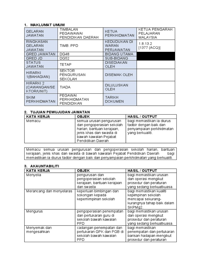 Deraf Kerangka JD (Timbalan SPS) | PDF