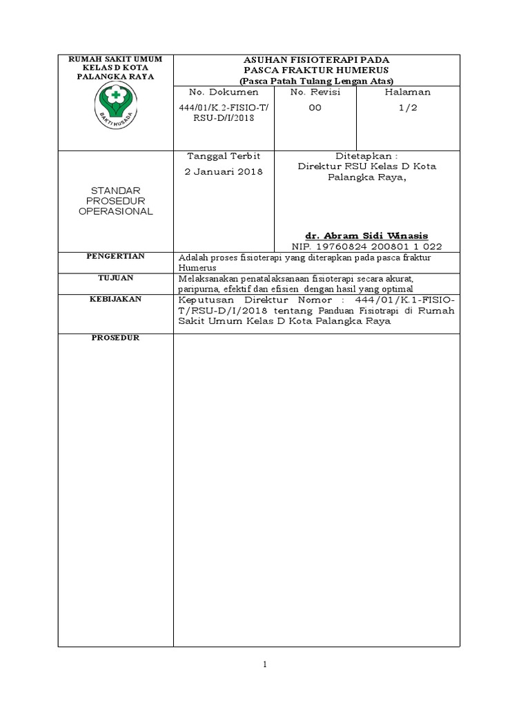 Sop Fisioterapi | PDF