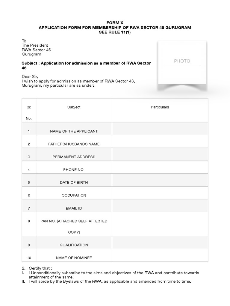 Membership Form RWA | Download Free PDF | Identity Document | Privacy