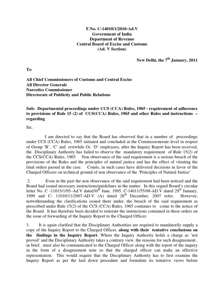 Inquiry Report to Be Submitted to Delinquent | Brief (Law) | Inquiry