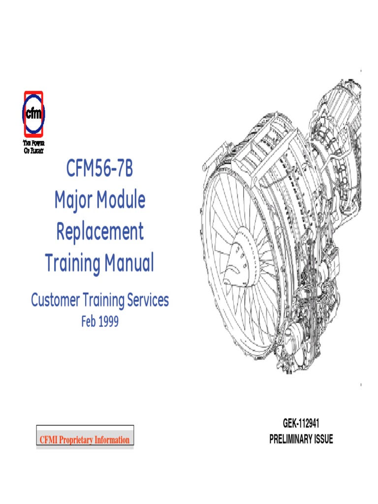 CFM56-7B Major Module Replacement Training Manual | PDF | Turbine ...