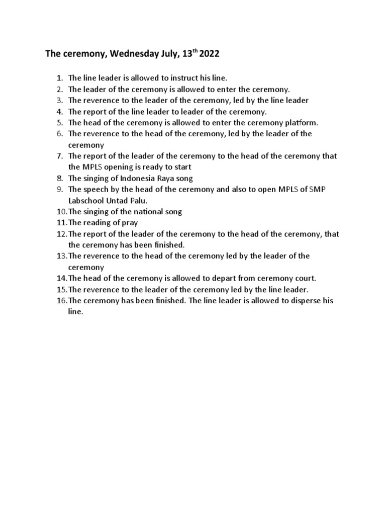 Susunan Acara Bhs. Inggris | PDF | Language Arts & Discipline