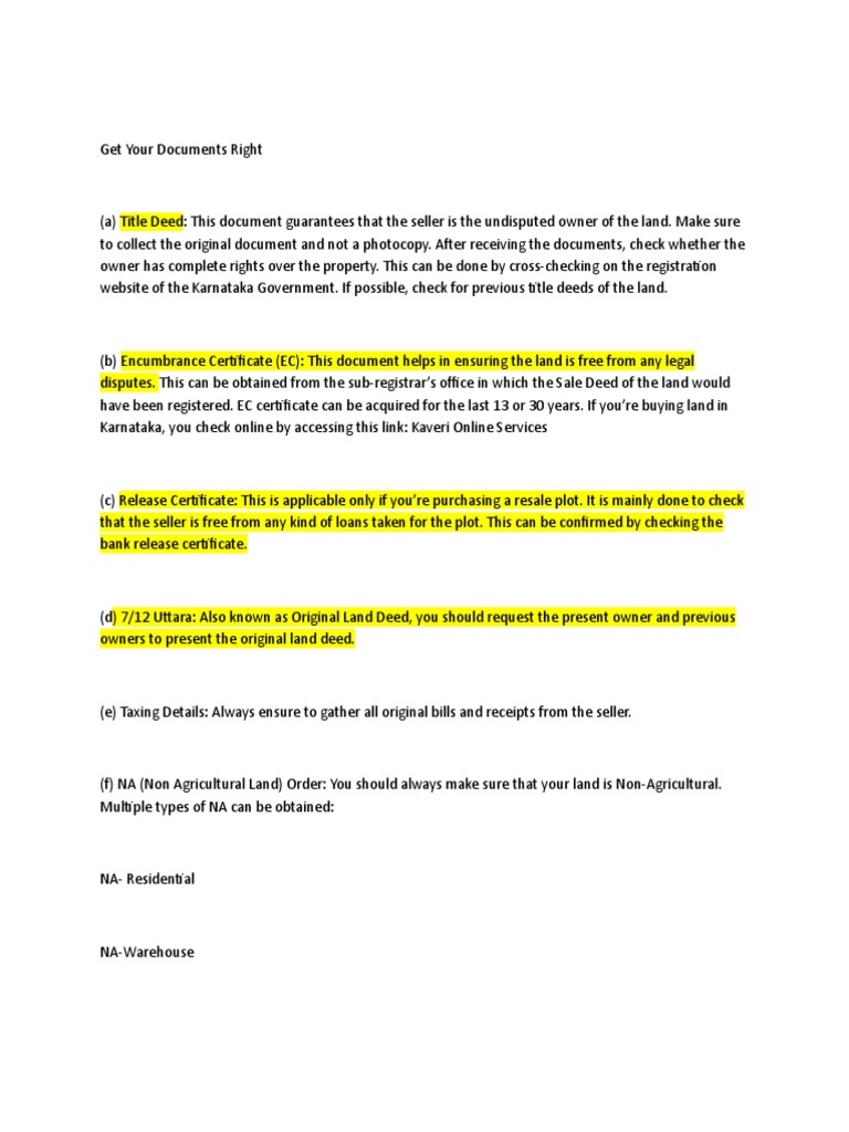 A Comprehensive Guide to Checking All Necessary Property Documents ...