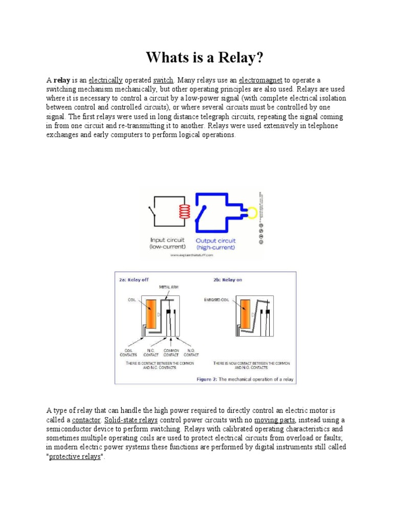Whats Is A Relay? | PDF | Relay | Switch