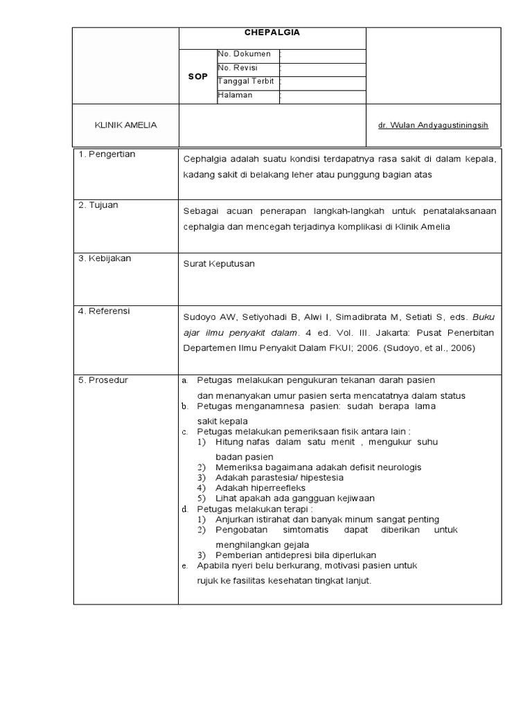 Panduan Penanganan Cephalgia Klinik | PDF | Pengembangan Diri