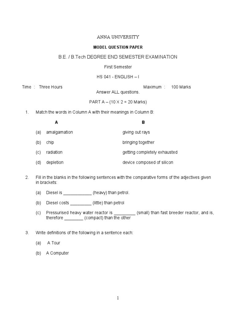 Anna University: Model Question Paper | PDF | Advertising | Economics