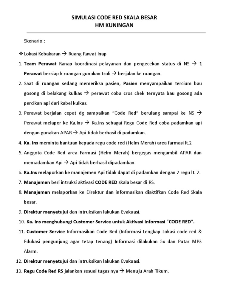 Skenario Simulasi Code Red Skala Besar | PDF