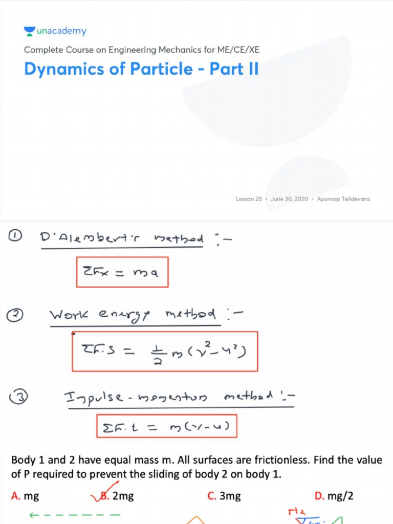 Dynamics Of Particle Part Ii With Anno Pdf