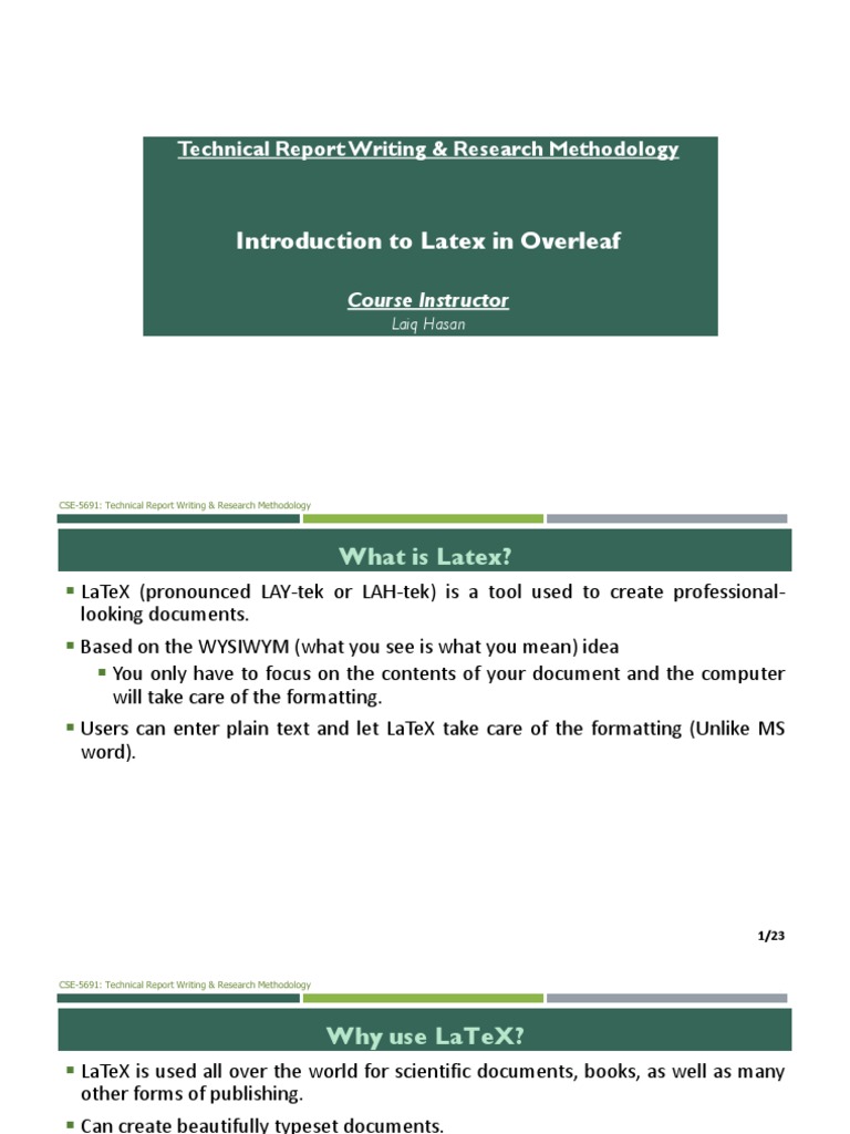 4 - Introduction To Latex | PDF | Software | Software Engineering