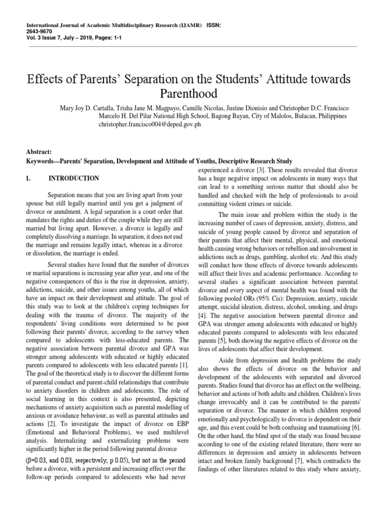 Final Research Paper Group 7 | PDF | Adolescence | Parenting