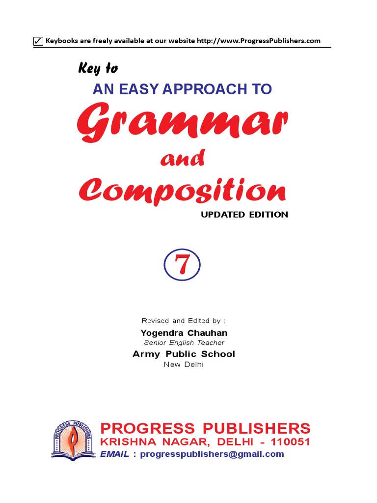 Key to Grammar and Composition Guide for Students | PDF | Grammatical ...
