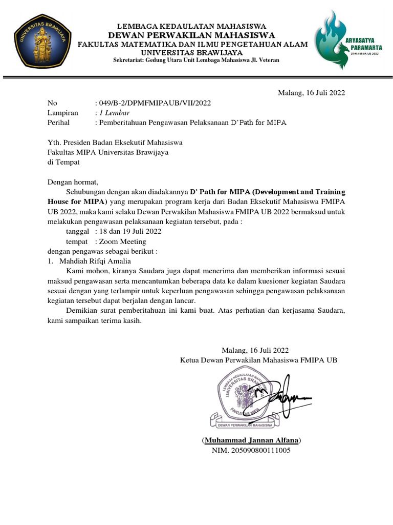 Pengawasan D'Path MIPA UB | PDF