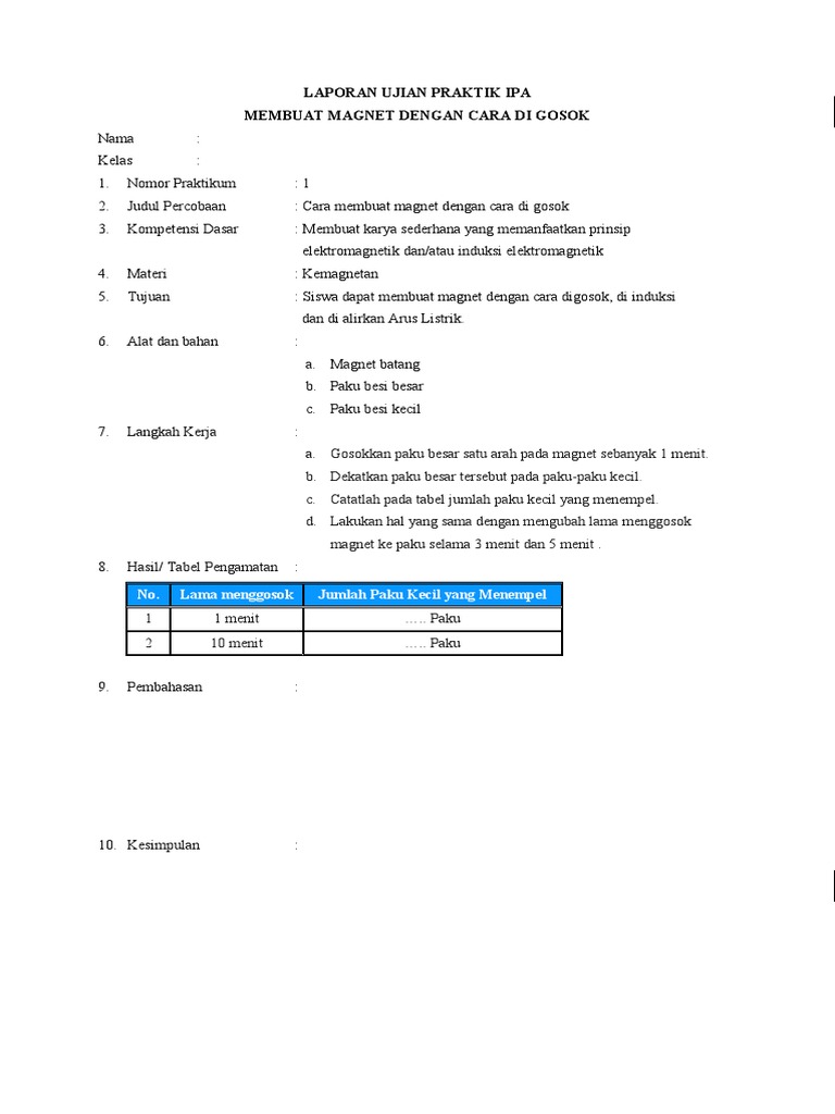 Laporan Ujian Praktik Ipa | PDF