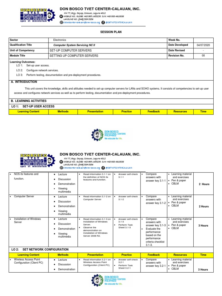 Coc3 Session Plan | PDF | Lecture | Multimedia